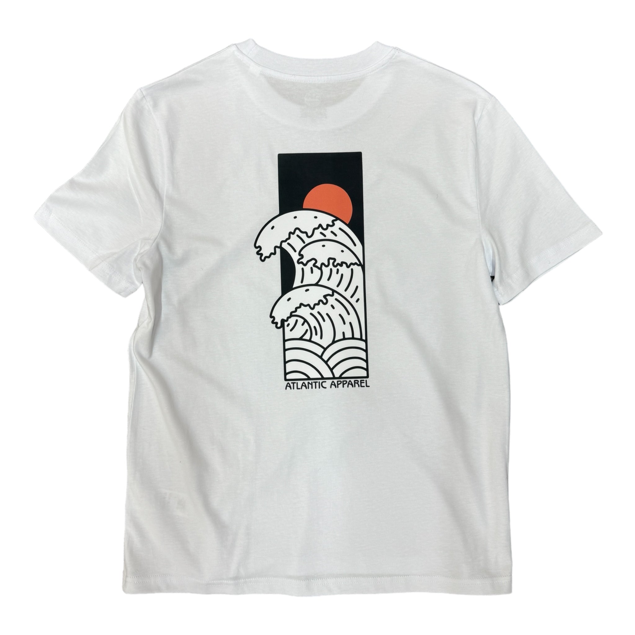 ATLANTIC APPAREL 'BIG WAVE' SHORT SLEEVE UNISEX T-SHIRT - WHITE