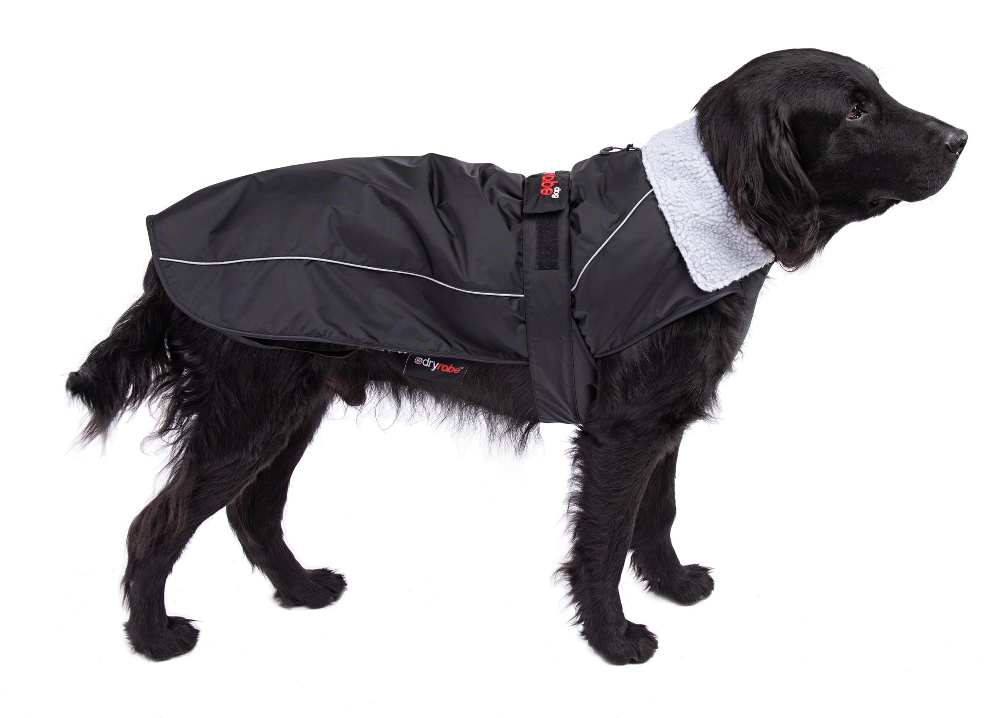 Dryrobe® dog - WATERPROOF DOG COAT - BLACK/GREY